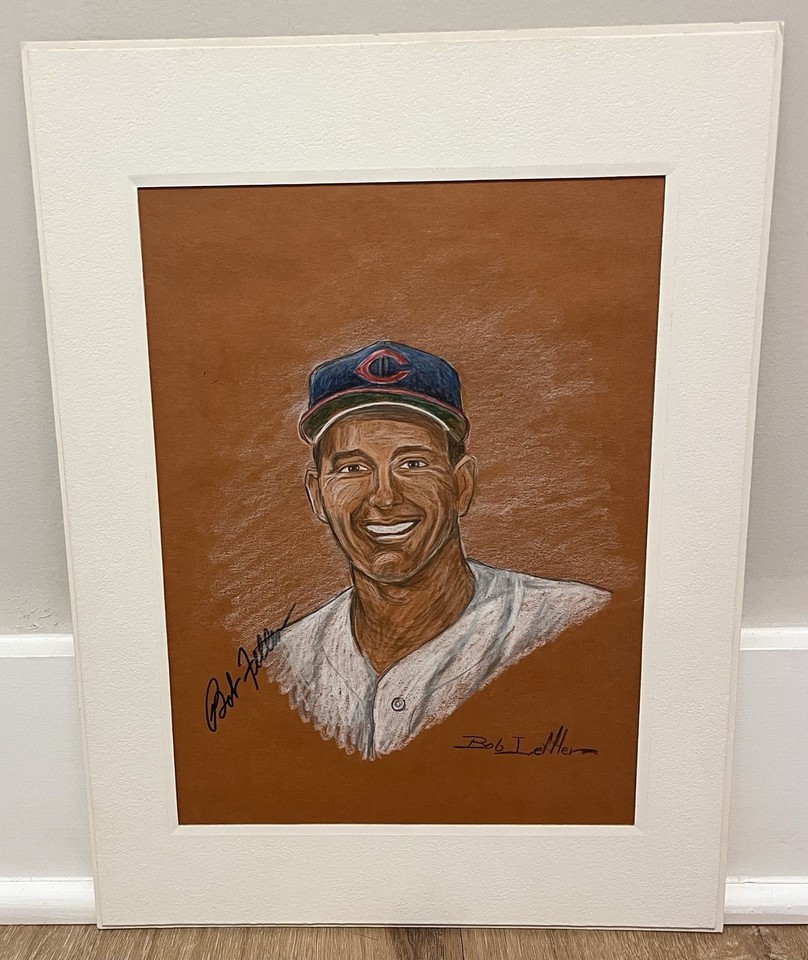 Lot Of (2) Bob Leffler Autograph Chalk Drawings Of Stan Musial And Bob ...
