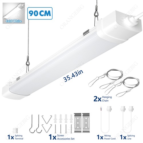 3FT LED Batten Light 6500K Linkable IP65 Ceiling Hanging Office ...