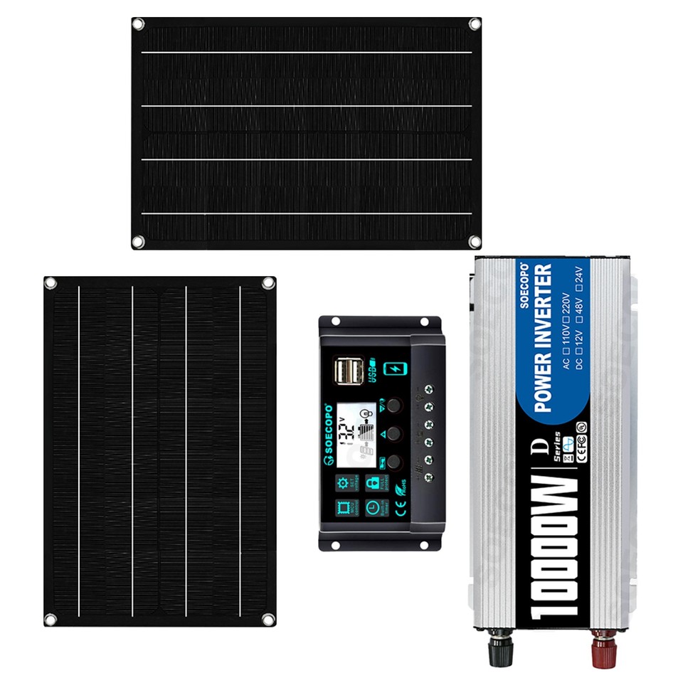 10000W Solar Starter Kit 2x High-Yield Solar Panels + 100A Charge ...
