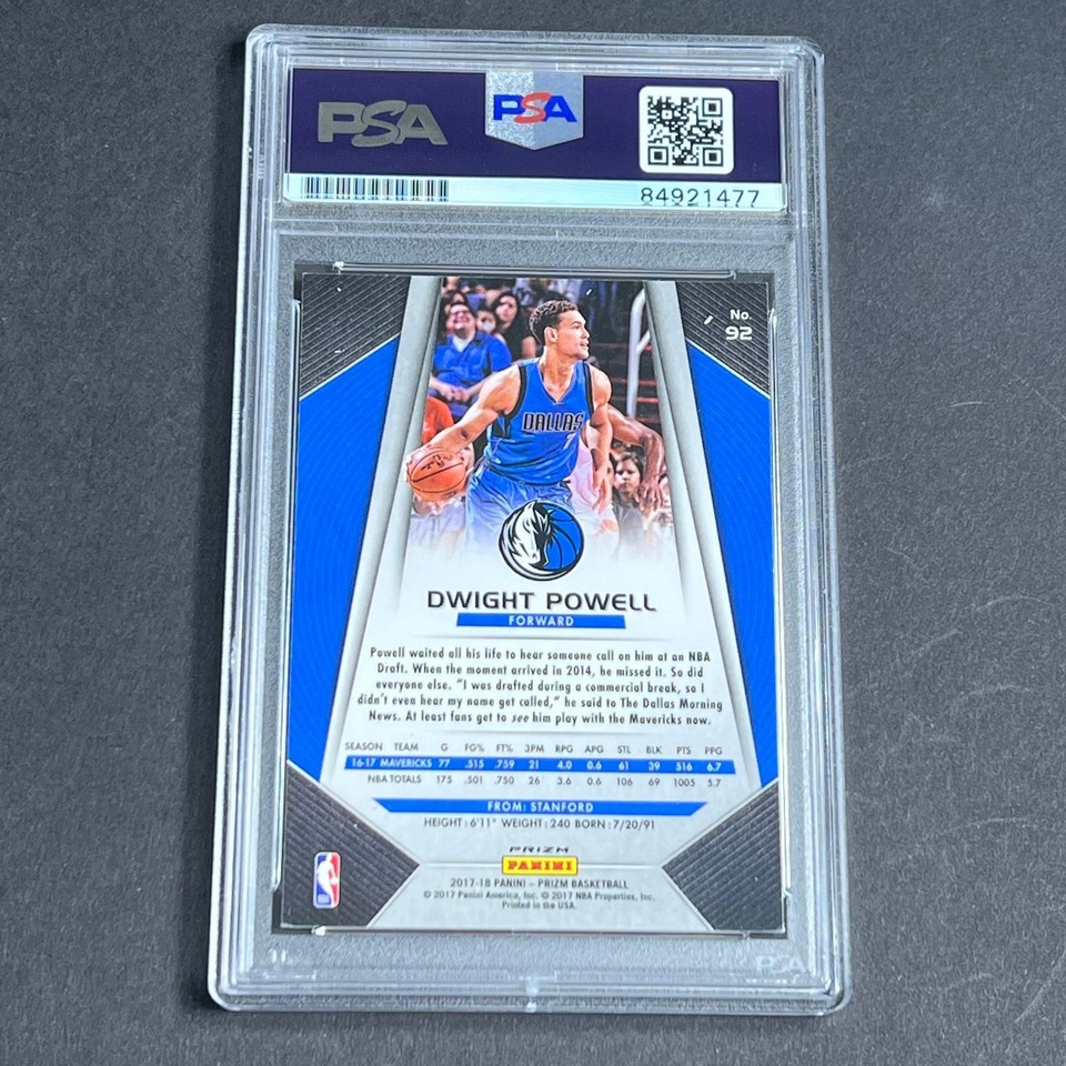 2017- 2018 Panini Prizim #92 Dwight Powell Card AUTO grade 10 PSA ...