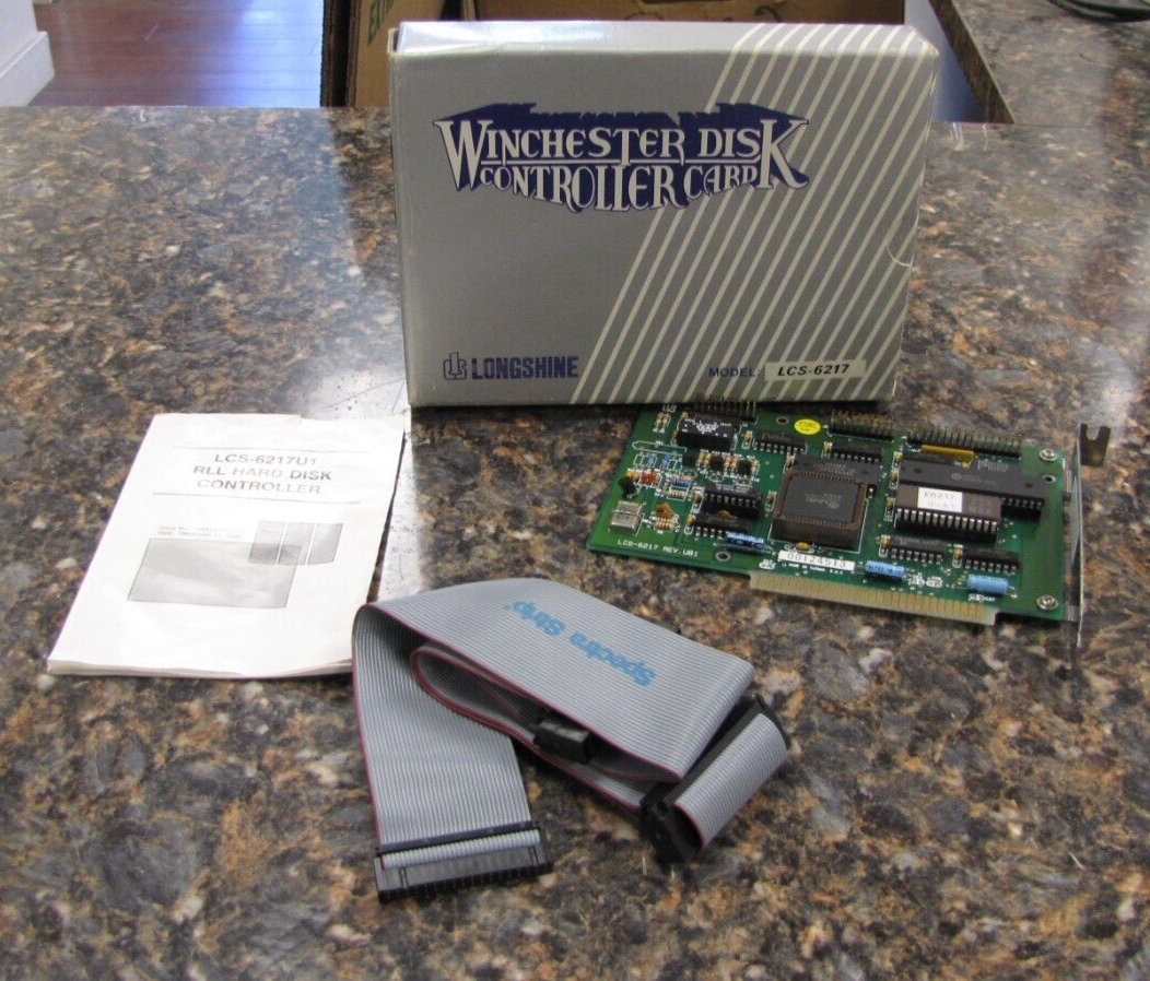 Vintage Winchester LCS-6217 8 BIT ISA Disk Controller Card W/Cable and ...