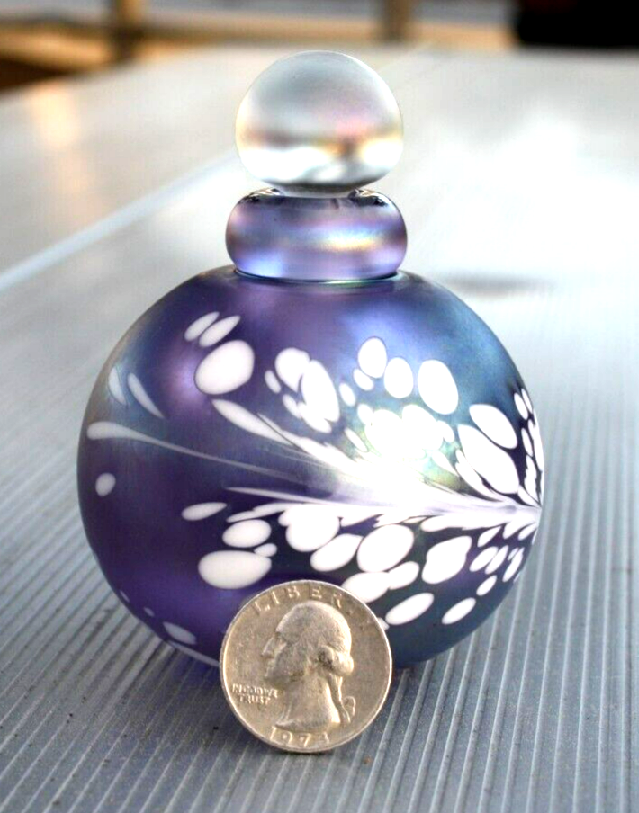 RARE Maytum Studio ART GLASS PERFUME BOTTLE Susan Mueller Iridescent | eBay