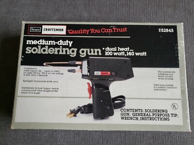 Sears Craftsman Medium Duty Soldering Gun Dual Heat 100w, 140w. Vtg ...