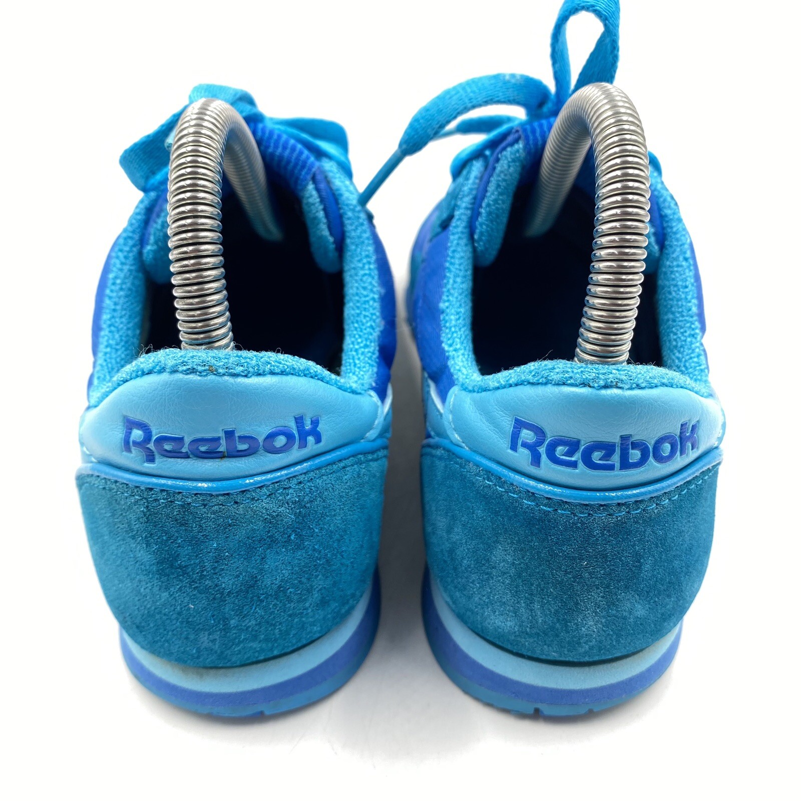 REEBOK CLASSIC BLUE TRAINERS SIZE UK 5 SUEDE TEAL GYM CASUAL NYLON ...