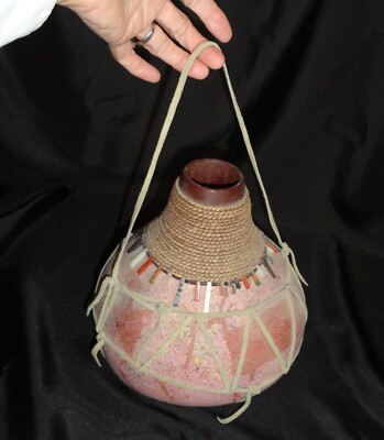 Native American VESSEL Hand Painted Gourd SIGNED 89 Ralph Aragon ...