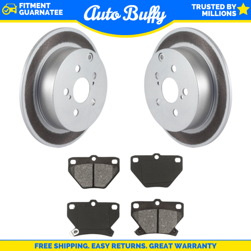 Coated Brake Rotors Semi-Metallic Pad Rear Kit For Toyota Corolla ...