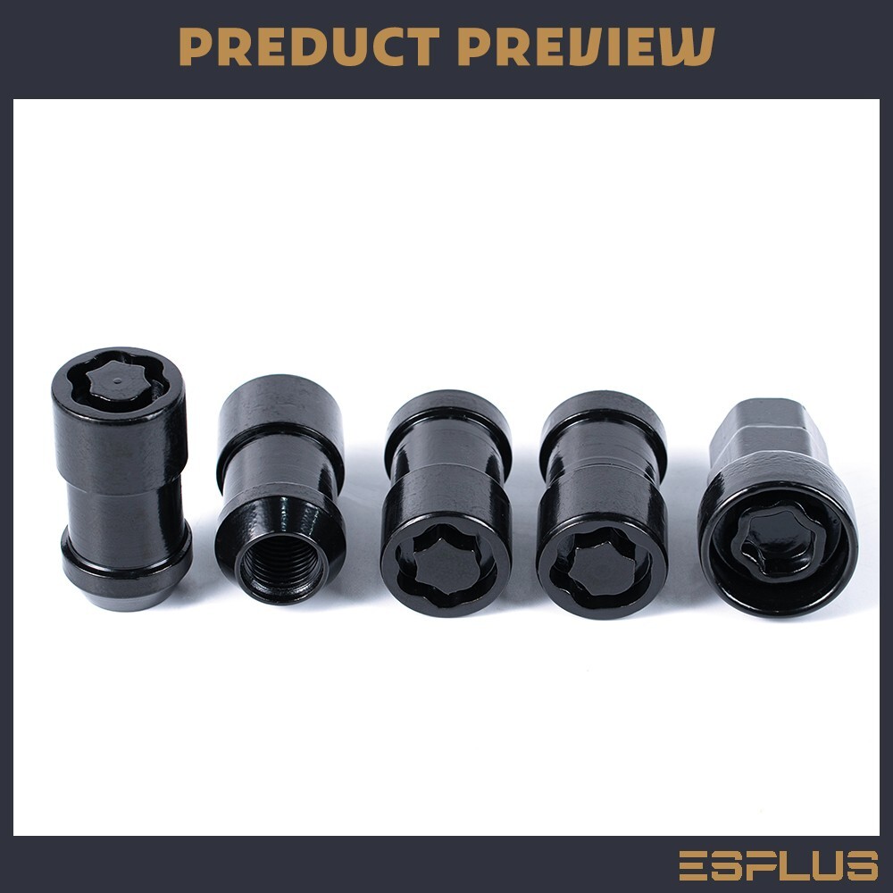 Black 14x1.5 Wheel Lock Set Lug Nut For GMC Sierra 1500 Yukon Canyon ...