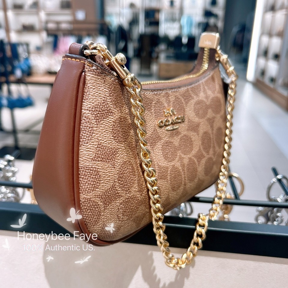 NWT Coach Teri Mini Crossbody Bag In Signature Canvas CW323/CDW52 | eBay