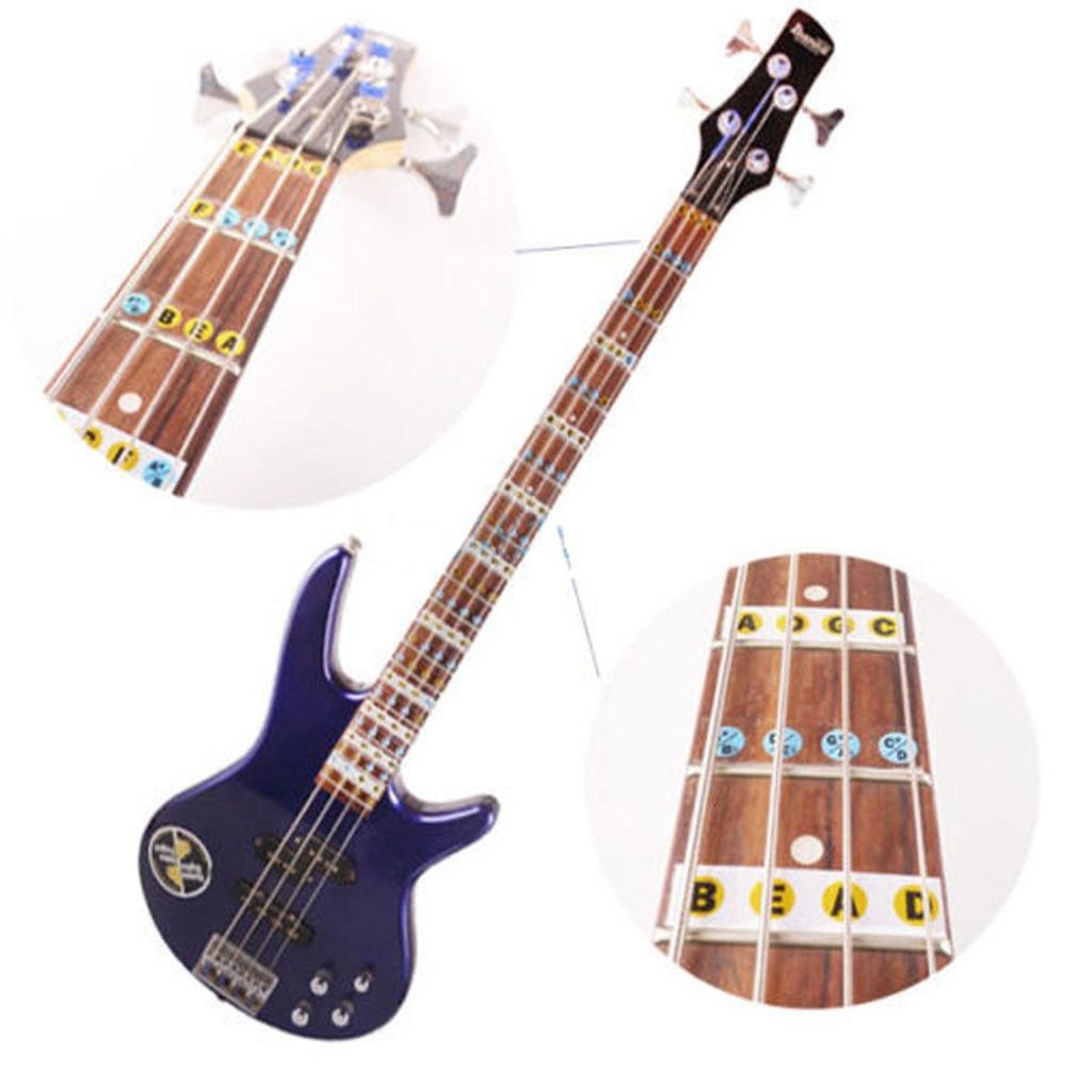 2pcs Bass Fretboard Scale Sticker Paper 4-string Musical Instrument ...