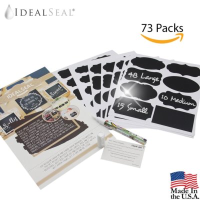 73 Premium Reusable Chalkboard Labels Chalkboard Stickers with DUAL TIP ...