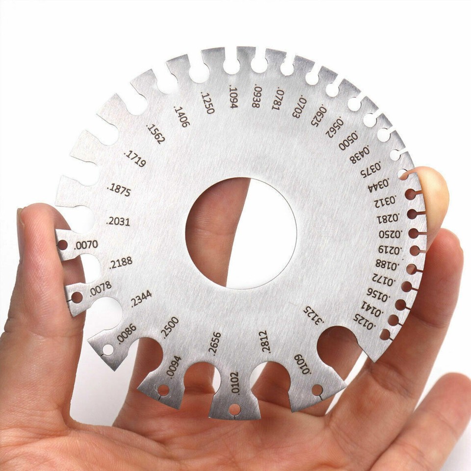 2PCS Sheet Metal Gauge Thickness Gage Measuring Tool Wire Gauge US ...