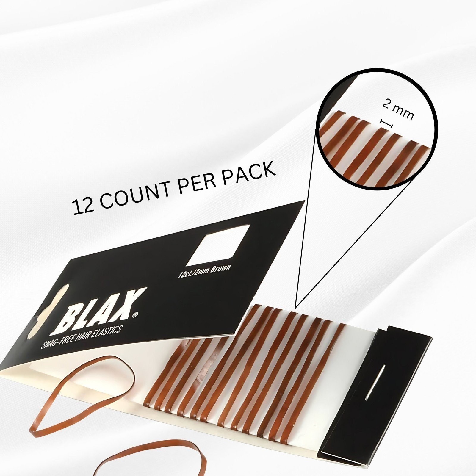 Blax Brown Hair Elastics – Snag-Free Hair Ties, No-Damage Bands, 2mm 12 ...