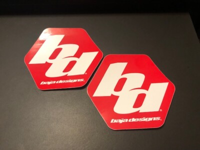 BD BAJA DESIGN RACING STICKER DECAL 2PC SET Offroad UTV LARGE 4.5"X4 ...