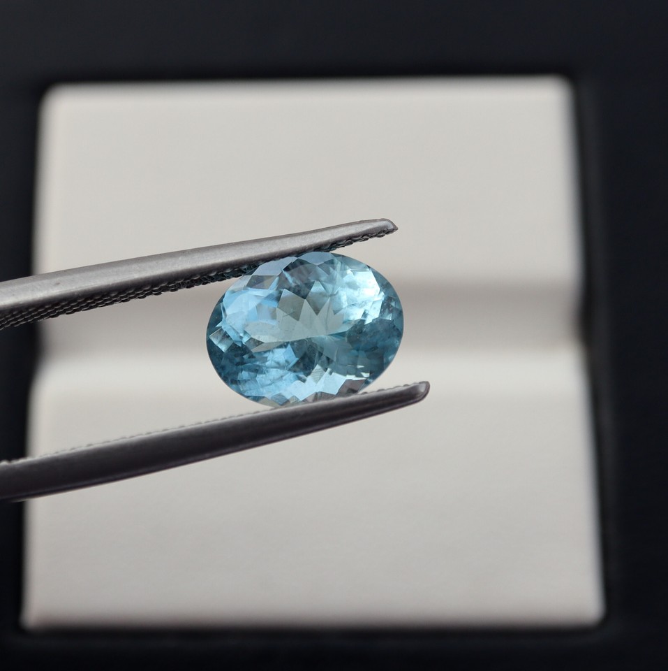 10x8 MM Oval Cut Natural Blue Aquamarine Faceted Gemstone March ...