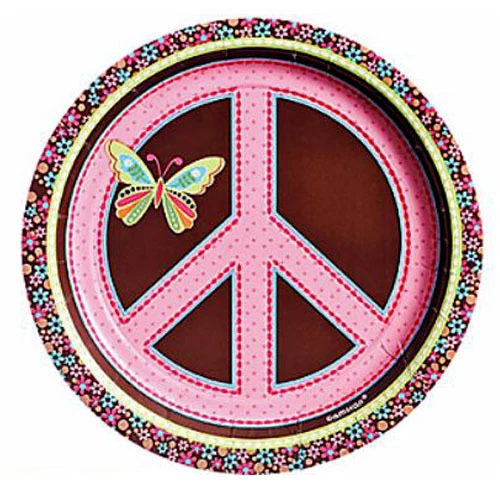 Peace Sign Paper Plates
