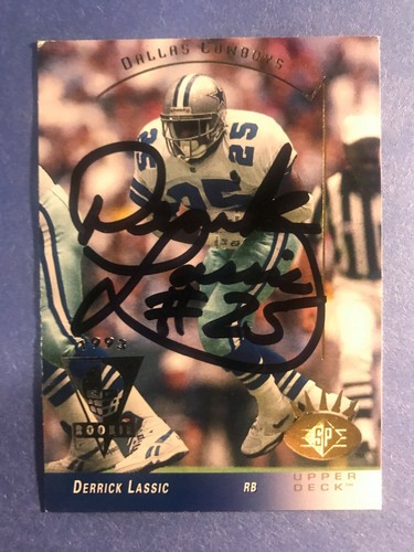 SIGNED DERRICK LASSIC 1993 UPPER DECK AUTOGRAPHED FOOTBALL - COWBOYS ...