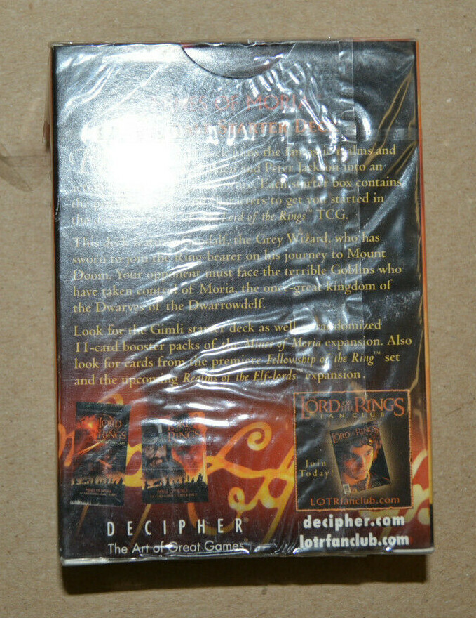 DECIPHER LORD OF THE RINGS CCG TCG MINES OF MORIA GANDALF SEALED STARTER DECK 45748108090| eBay