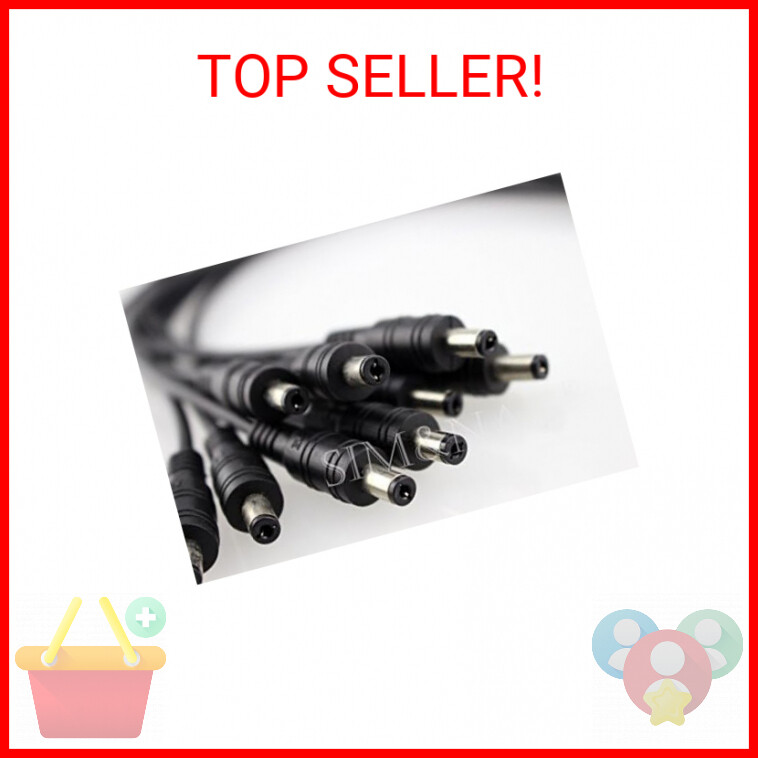 SIM&NAT Male DC 2.1mm x 5.5mm Wire Power Pigtails Adapter Barrel Plug ...