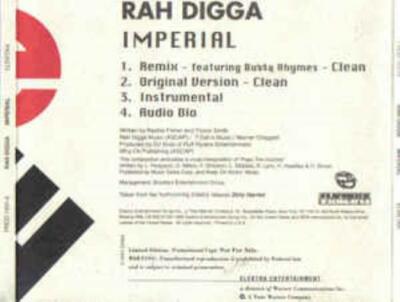 Rah Digga: Imperial PROMO MUSIC AUDIO CD Remix Busta Rhymes Clean ...