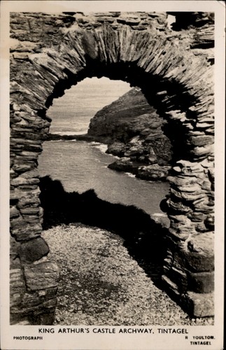 RPPC King Arthur's Castle Archway Tintagel Cornwall vintage postcard ...