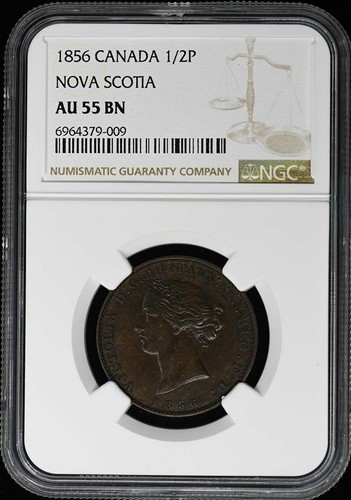 1856 Canada 1/2P Half Penny Token Nova Scotia NGC AU55BN | eBay