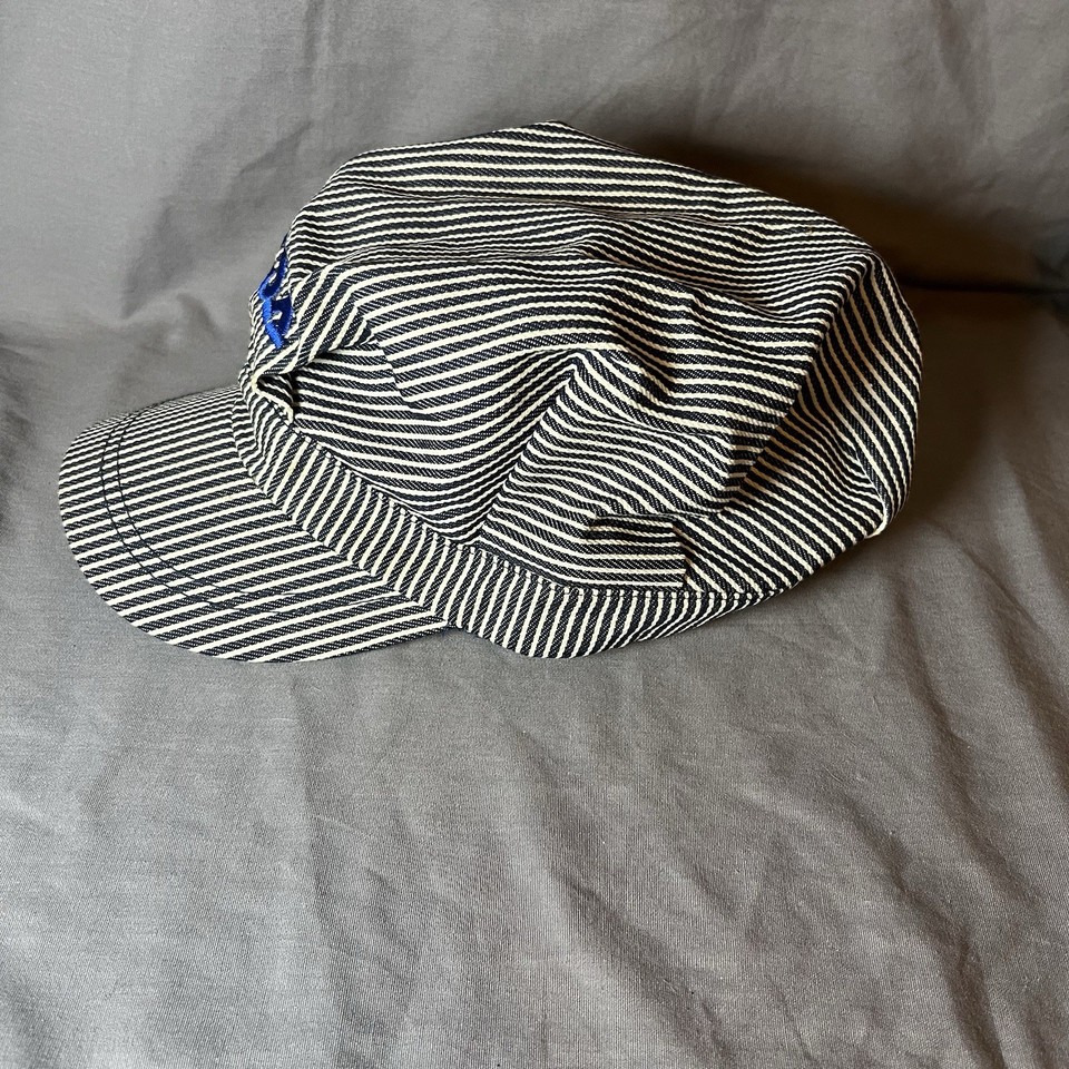 Vintage CSX Train Conductor Hat Cap One Size Made By Helinger Striped ...