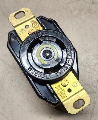 Hubbell Hbl2610 30A Twist-Lock Receptacle 2P 3W 125Vac L5-30R Bk | eBay