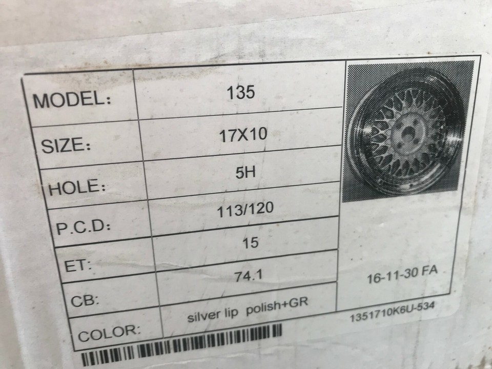 For BMW mercedes JDM 17" RS mesh wheels Style rims 5x112 5x120 5x114.3 ...