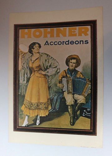 M. Hohner Accordions Vintage Litho Poster 12x17 Lithograph 1972 ...