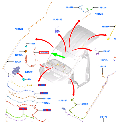 FORD TRANSIT MK4 Antennenbaugruppe BK3T-18A984-AE 1864539 NEU Original ...