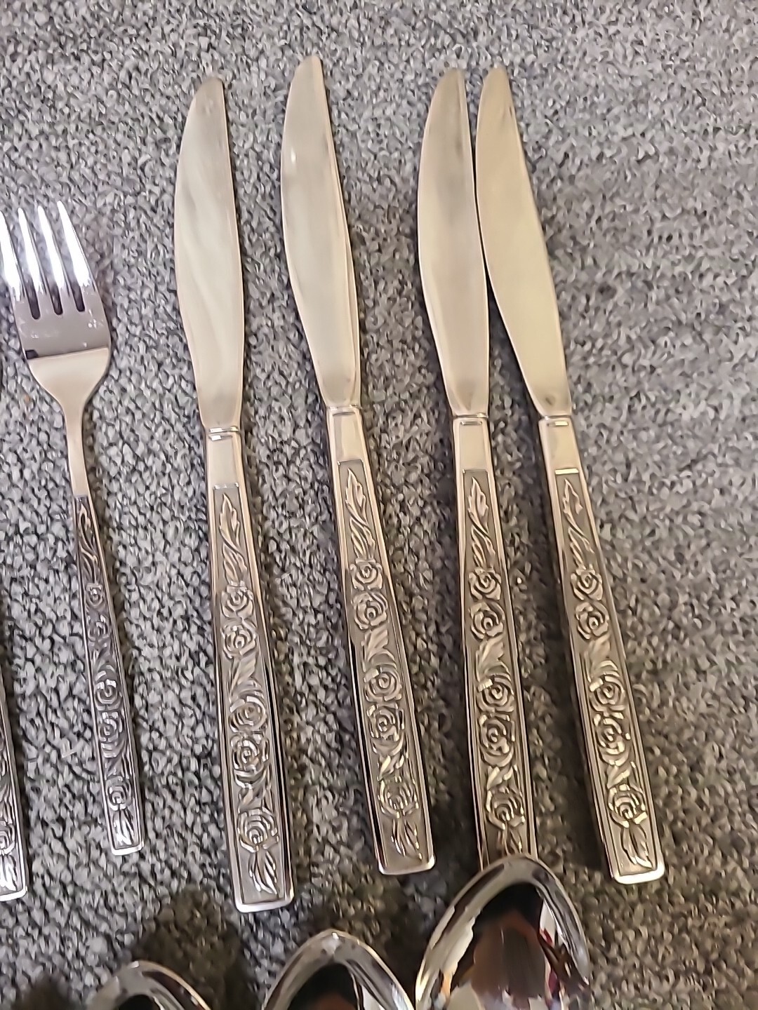 Oneida WM A Rogers Premier 5 Rose Pattern Vintage Flatware 15 Piece ...