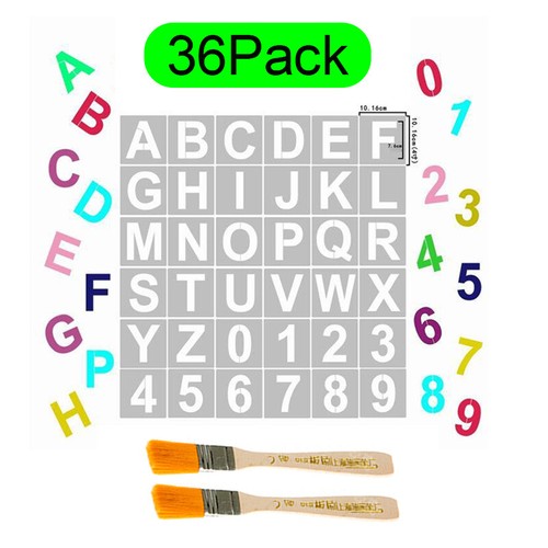 38Pcs Stencil Alphabet Letters Number Plastic Stencils Large Lettering ...
