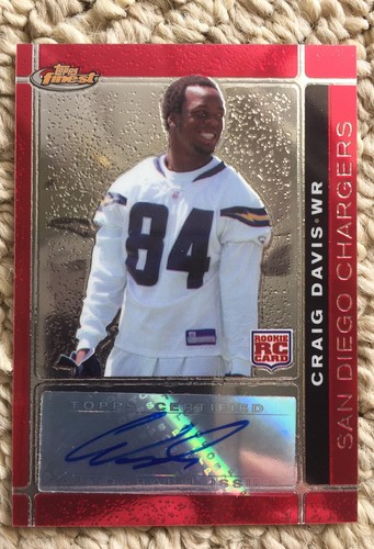 Craig Davis 2007 Finest Rookie Autograph San Diego chargers | eBay