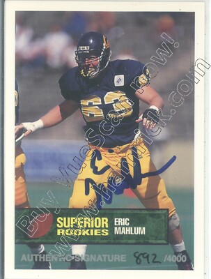 eric mahlum rc rookie draft auto autograph california cal bears college ...