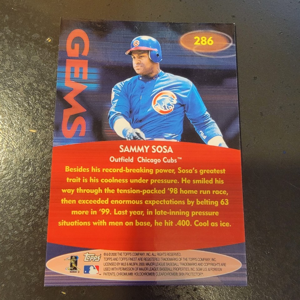 Sammy Sosa 2000 Topps Finest Gems Short Print Chicago Cubs | eBay