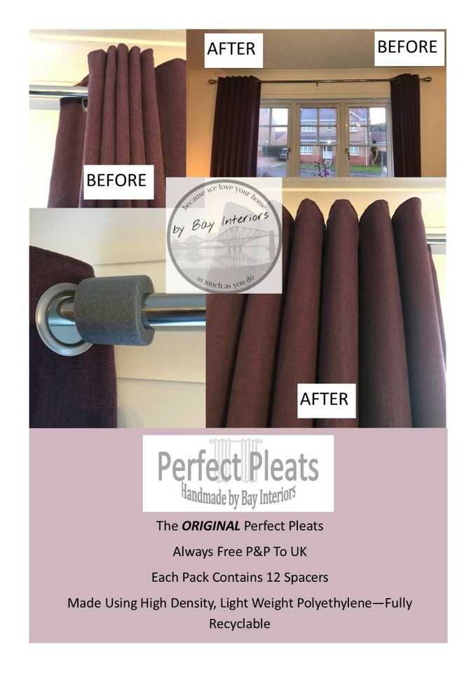 Curtain Spacers BIPPS Perfect Pleats 12 Pack for Poles up to 35mm Mrs ...