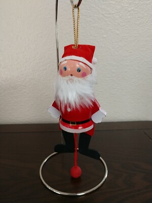 Vintage Wood Santa Ornament Pull String | eBay