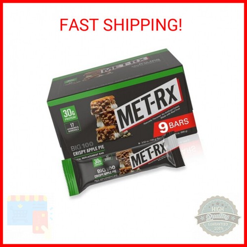 MET-Rx Big 100 Colossal Protein Bars, Crispy Apple Pie Meal Replacement ...