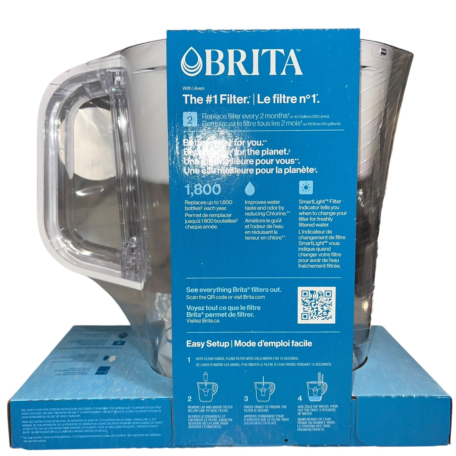 Brita Small 6 Cup Space Saver Water Filter Pitcher with 1 Standard ...