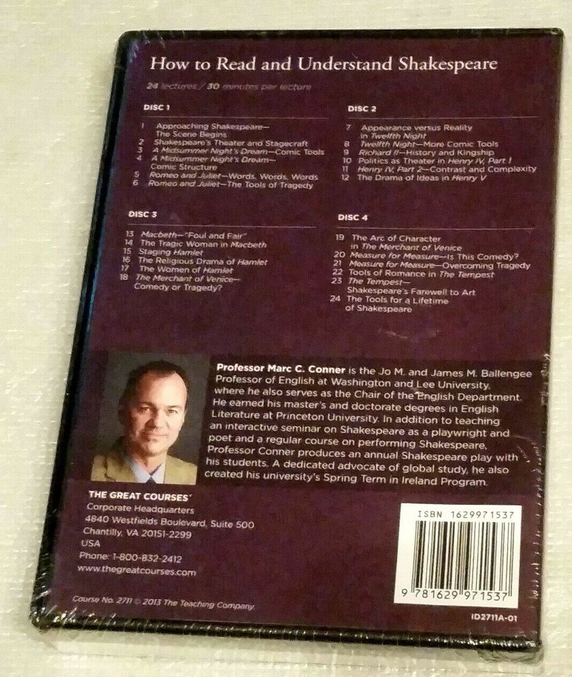How to Read and Understand Shakespeare Great Courses, Teaching Co. | eBay
