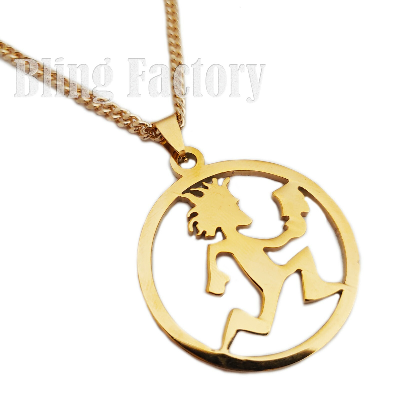 HIP HOP GOLD PT HATCHET RUNNER MAN PENDANT & 20" CUBAN CHAIN FASHION ...