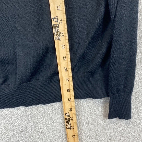 Neiman Marcus merino wool sweater mens XL elbow patches FLAW preppy ...