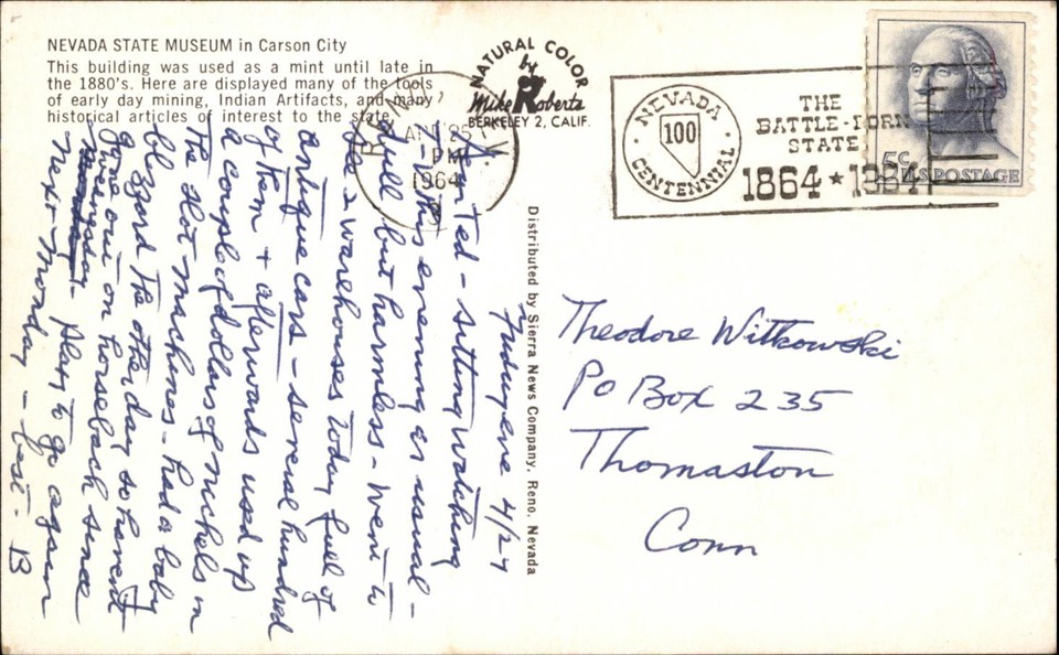 Nevada State Museum Carson City vintage postcard x718 | eBay