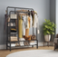 Heavy Duty Double Clothes Rail for Bedroom Open Wardrobe Hanging ...
