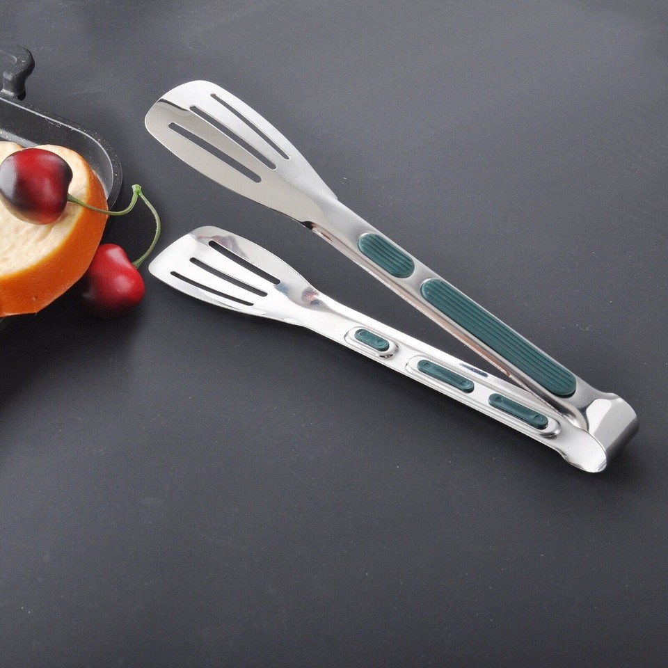 Stainless Steel Steak Clamp Food Bread Meat BBQ Clip Tongs Kitchen ...