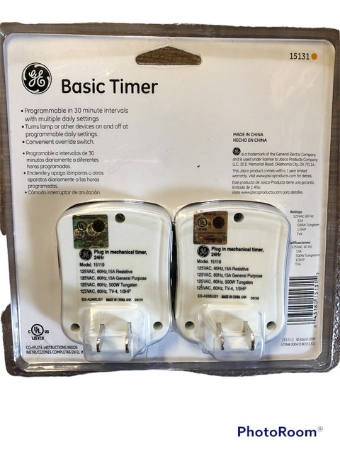 General Electric GE Basic Timer 2 Indoor Plug in 15131 24 Hour Cycle for sale online | eBay