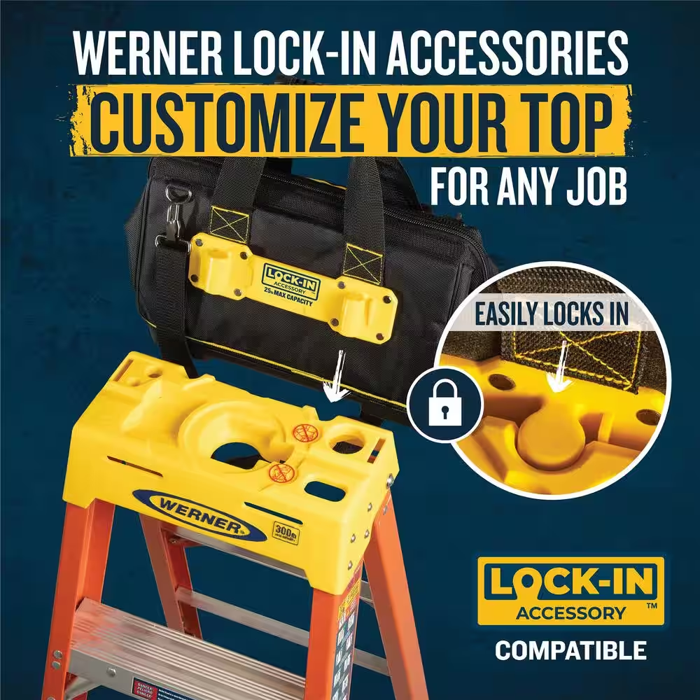 Werner 6 Ft Fiberglass Step Ladder With 300 Lbs Load