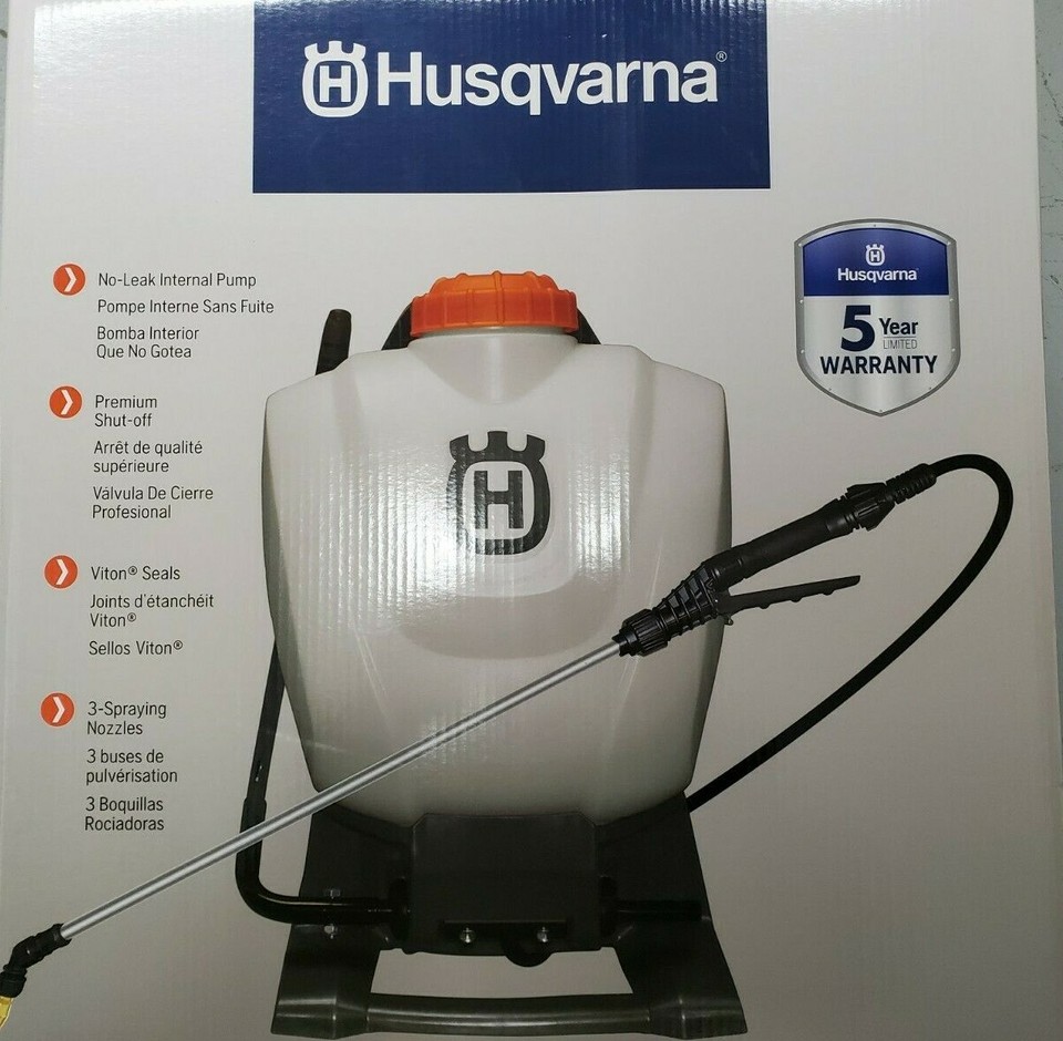 New Genuine OEM Husqvarna 596765901 Deluxe 4 Gallon Back Pack Sprayer ...