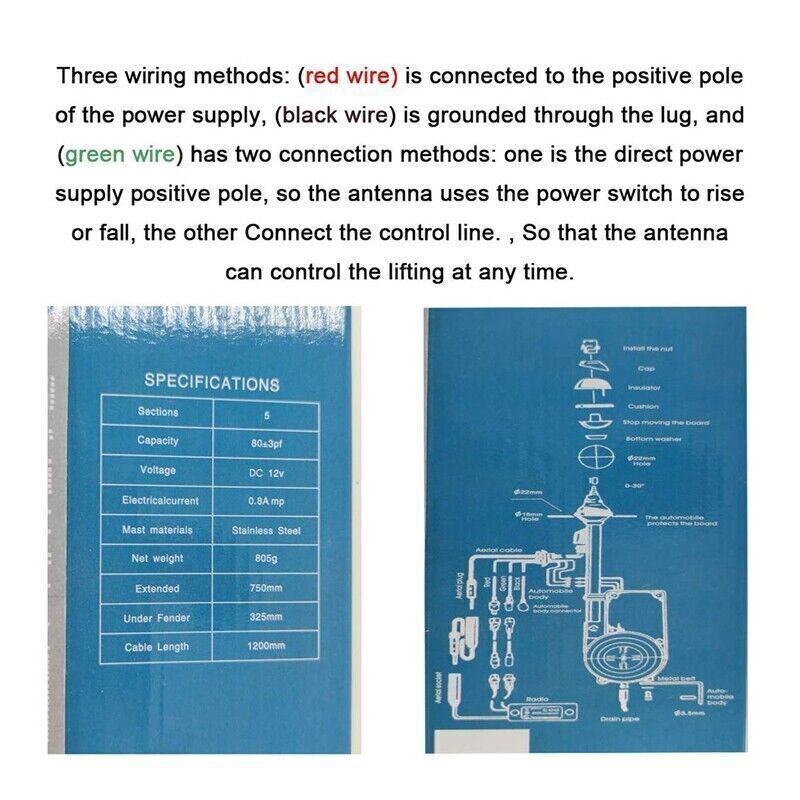 Universal Electric Power Automatic Antenna Car SUV Radio Mast Aerial FM ...