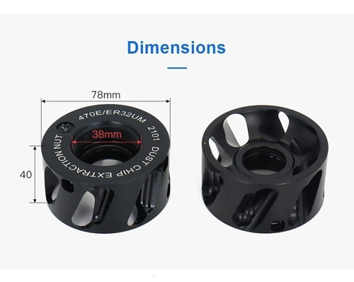 Dust Extractor Collet ER20 ER25 ER32 ER40 Vacuum Nut Extraction for CNC ...